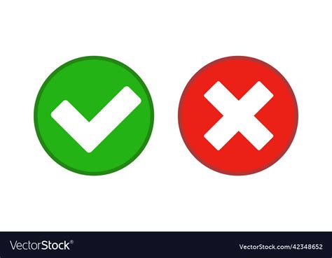 Check Marks And Cross Approval Rejection Vector Image