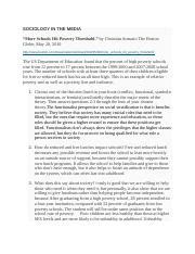 L Exploring SOC Exercise Worksheet Docx SOCIOLOGY IN THE MEDIA More Babes Hit Poverty