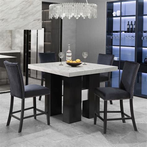 Rubberwood Table Frame Upholstered Chairs In The Dining Room