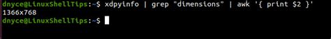 how to find linux desktop screen resolution in command line