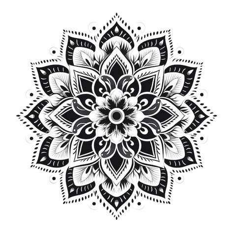 Premium Photo Flower Mandala Pattern On White Background For