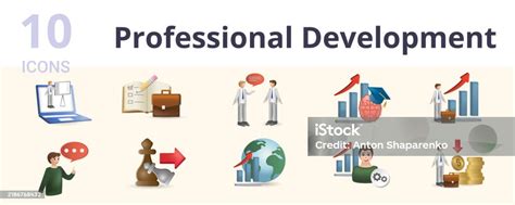 비즈니스 전략과 경력 성장을 보여주는 전문성 개발 아이콘 개선에 대한 스톡 벡터 아트 및 기타 이미지 개선 경제 교습 Istock
