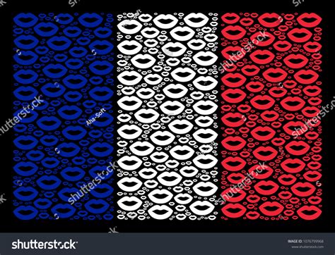 French Flag Pattern Done Sexy Lips Stock Vector Royalty Free 1076799968 Shutterstock