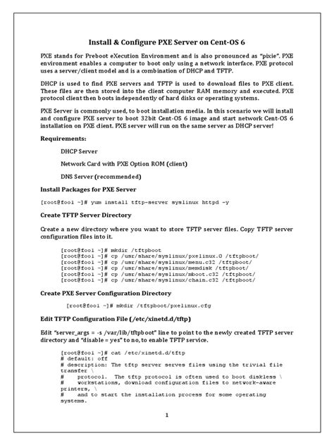 install and configure a pxe server on centos 6 to boot centos