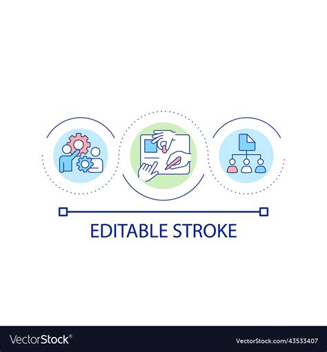 Virtual Work Space For Collaboration Loop Concept Vector Image