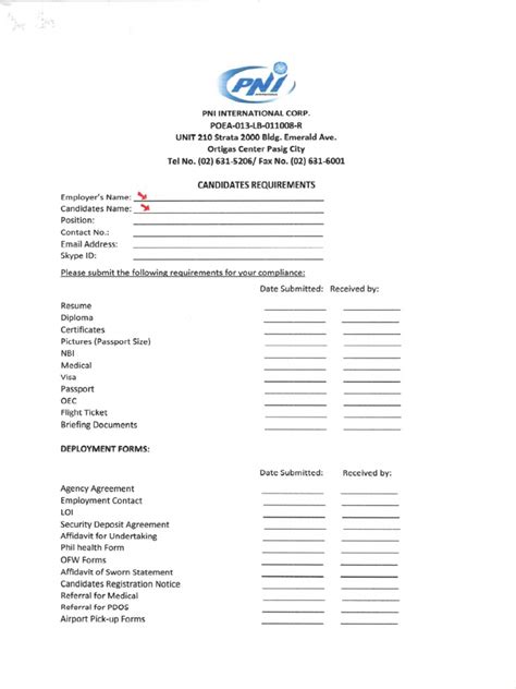 Deployment Form Pdf