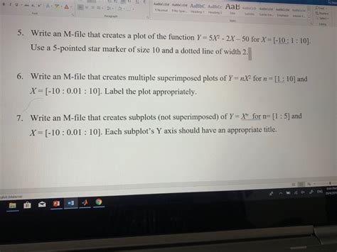 Solved Paragraph Styles 5 Write An M File That Creates A Chegg Com