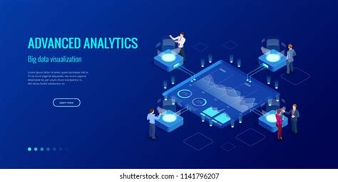 Isometric Big Data Network Visualization Advanced Analytics Interacting