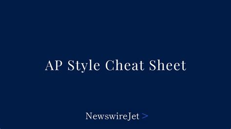 AP Style Cheat Sheet The Ultimate Guide For Writers And Editors