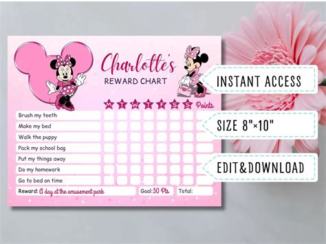 Minnie Mouse Reward Chart Behavior Chart Daily Chore Chart My Xxx Hot