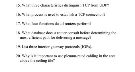 Solved 15 What Three Characteristics Distinguish Tcp From