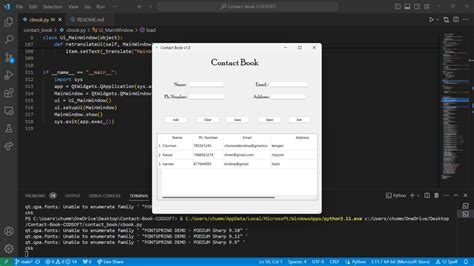 Choman K Krishna On Linkedin Python Pyqt5 Sqlite Contactbook Opensource Codsoft