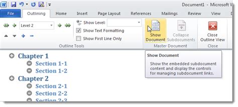 Create A Master Document In Word 2010 From Multiple Documents