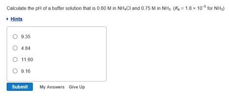 Solved Calculate The PH Of A Buffer Solution That Is M Chegg