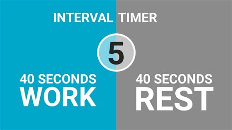 Interval Timer 40 Seconds Break 20 Seconds 5 Rounds Countdown Alarm🔔