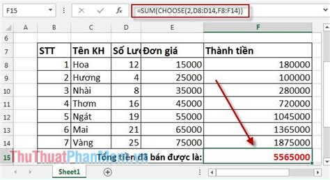 Using Choose With Sum Conditional Summing In Excel