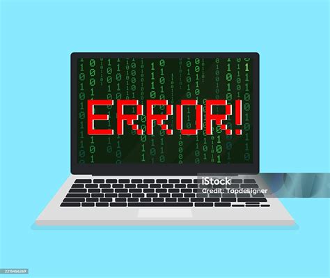 Ransomware And Cyber Attack Error Warning Laptop Computer Illustration