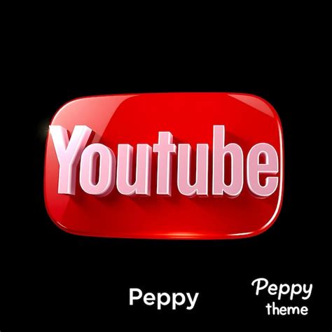 Youtube Logo With 3d Render Glossy Glass Material Radiant Glow Red And White Color Scheme