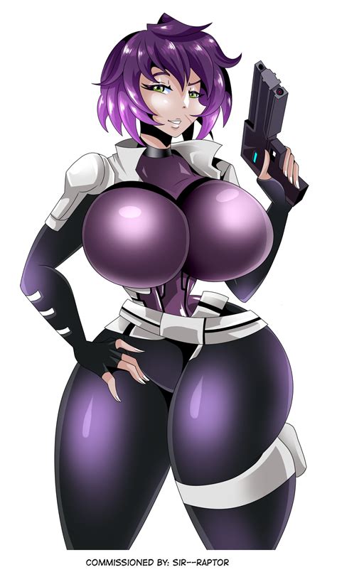 Rule 34 1girls Big Breasts Breasts Commission Green Eyes Gun Hourglass Figure Huge Breasts Mei