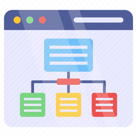 Web Hierarchy Flowchart Flow Diagram Sitemap Algorithm Icon