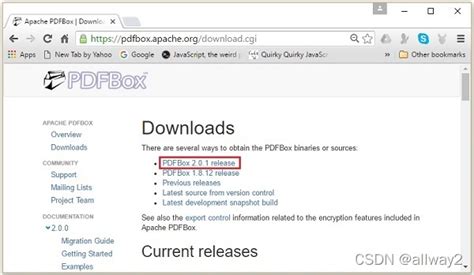 Apache Pdfbox 是一个开源 Java 库，支持 Pdf 文档的开发和转换 Csdn博客