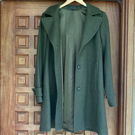 Theory Jackets And Coats Theory Dark Olive Trench Coat Poshmark