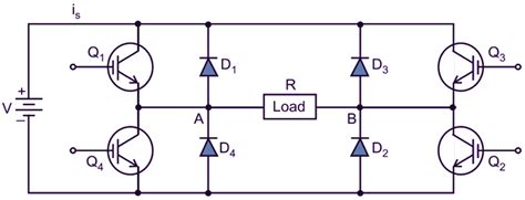 single phase full bridge inverter circuit diagram working