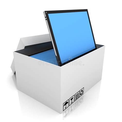Cardboard Box And Tablet Computer Pc Stock Illustration Illustration