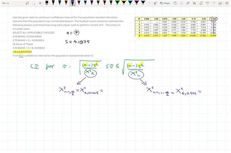 Solved Use The Given Data To Construct Confidence Interval For The