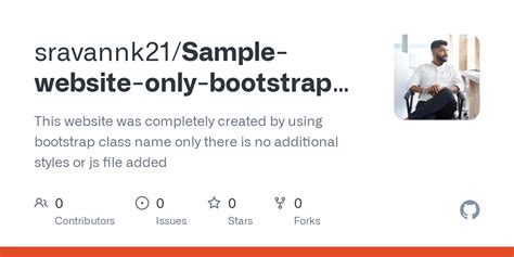 github sravannk21 sample website only bootstrap class this website