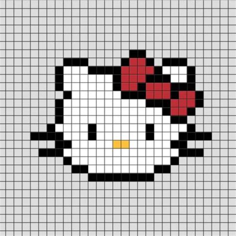 Pixel Art Hello Kitty Modèle Coloriage Facile Dessin à Imprimer