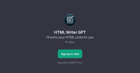 Html Writer Gpt Ai Tool For Html