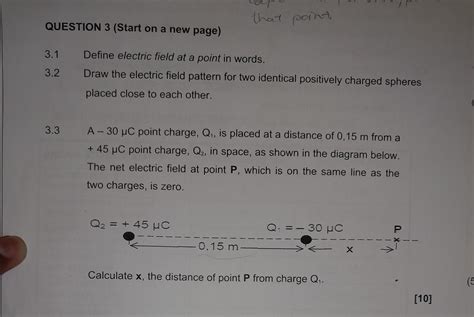 Solved 31 Define Electric Field At A Point In Words 32