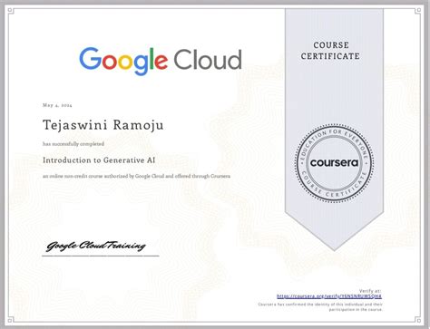 Tejaswini Ramoju On Linkedin Ai Generativeai Machinelearning Coursera
