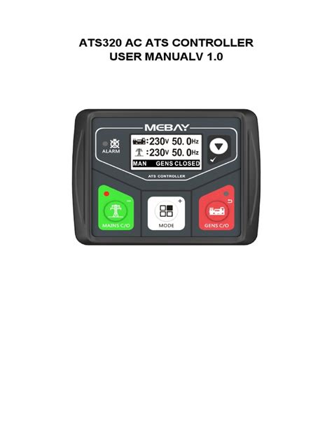 Ats320 Ac Ats Controller User Manual V1 0 Pdf Mains Electricity Alternating Current