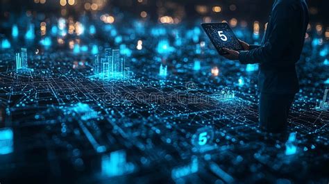 Technology Visualization Showing 5g Network Interface With Connected