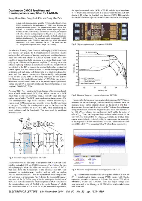 Pdf Dual Mode Cmos Feed Forward Transimpedance Amplifier For Ladars