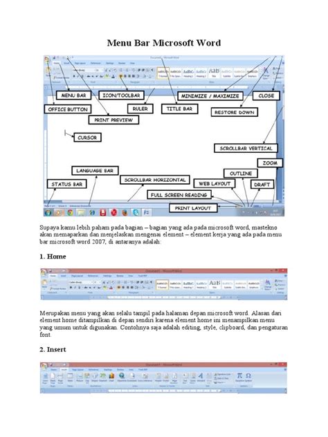 Menu Bar Microsoft Word Pdf