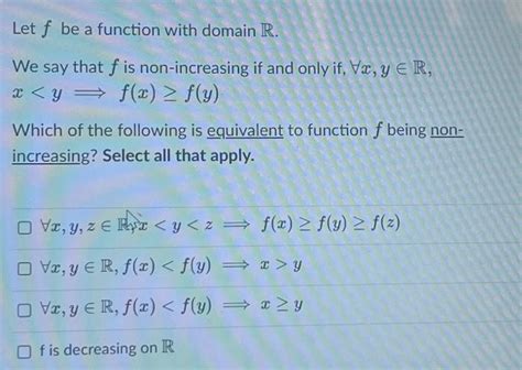 solved let f be a function with domain r we say that f is