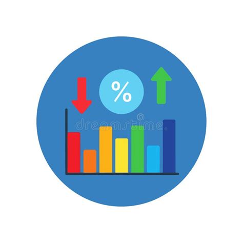 Vector Art Of Bar Graph With Percentage Sign And Arrows Representing Statistical Data Analysis