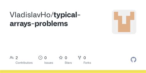 Github Vladislavho Typical Arrays Problems