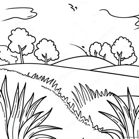 Grassland Landscape Coloring Page 71754 56800