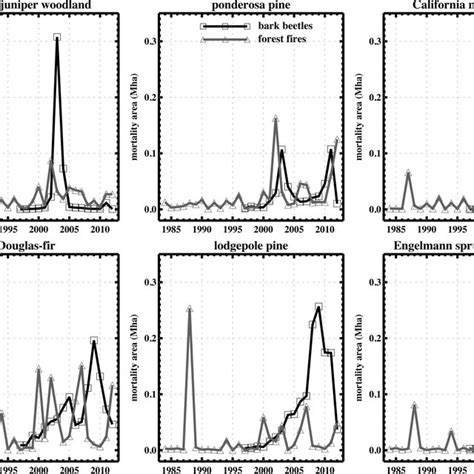 A Bark Beetle Caused Tree Mortality 1997 2012 B Forest Download Scientific Diagram