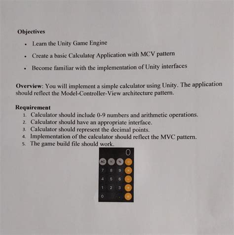 Solved Objectives Learn The Unity Game Engine Create A