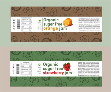 Premium Vector Jam Jelly Label Jelly Packaging Strawberry Jam Orange