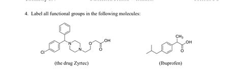 Solved 4 Label All Functional Groups In The Following