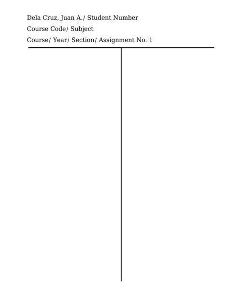 Basic Written Assignment Format Pdf