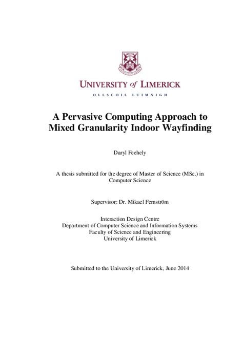Pdf A Pervasive Computing Approach To Mixed Granularity Indoor Wayfinding