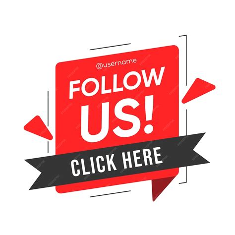 Premium Vector Follow Us Sticker Button Label Badge Flag Sign Symbol