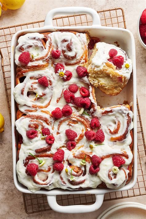 Lemon Raspberry Cinnamon Rolls Baker By Nature